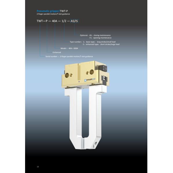 Quality Enhanced Two Jaw Parallel Pneumatic Gripper TWT-P 2 Finger Parallel Gripper for sale