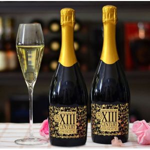 Quality Personalised Gold Foil Champagne Bottle Label White Red Embossed for sale