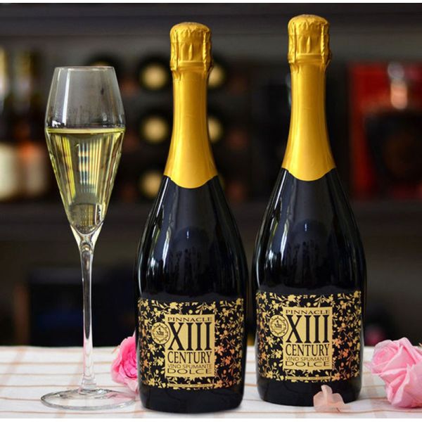 Quality Personalised Gold Foil Champagne Bottle Label White Red Embossed for sale