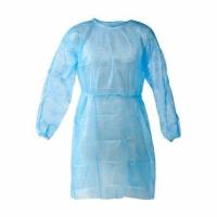 Quality Stable CPE Blue Plastic Isolation Gowns , Disposable Exam Gowns Waterproof for sale