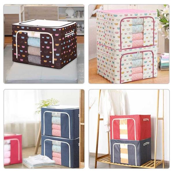 Quality 100L Dustproof Fabric Storage Box With Lid , Stackable Storage Containers For for sale