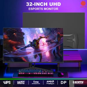 Quality IPS Panel QHD PC Monitor 32 Inch 180 Hz White Color Gaming Monitor OEM Logo for sale