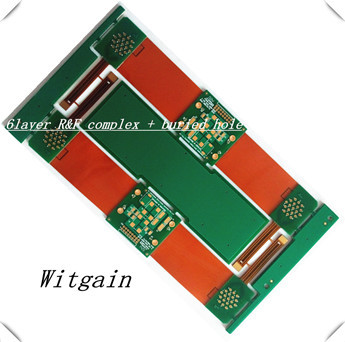 Quality 6 Layer Rigid Flex PCB Board Fr4+Pi Material Immersion Gold 0.2MM Min Hole for sale