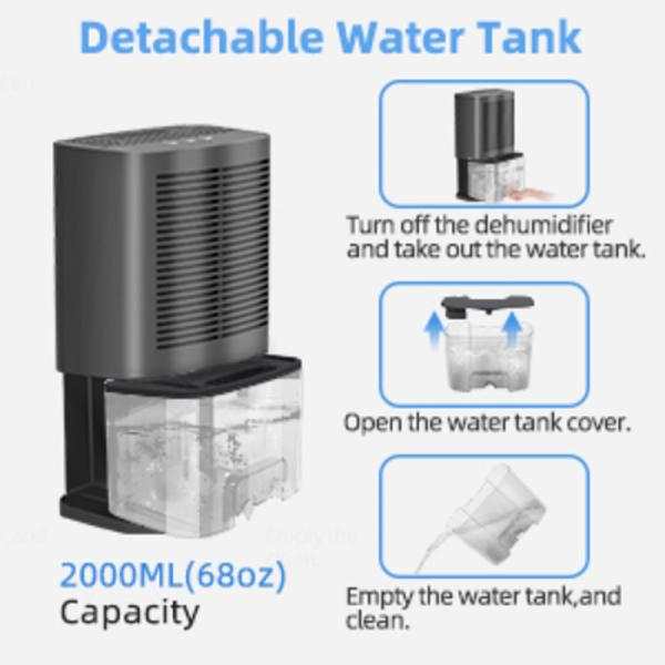 Quality 2L Moisture Absorber Smart Household Room Air Mini Dehumidifier for sale