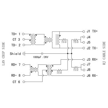 Quality CJCB88HF1Y0 , LPJ0025GENL RJ45 Modular Jack 10/100Base-Tx TS8P8C-PCB-TRAF for sale