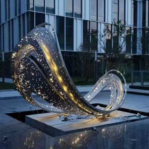 Quality Versatile And Durable Metal Feather Sculpture With Lights Suitable For Office for sale