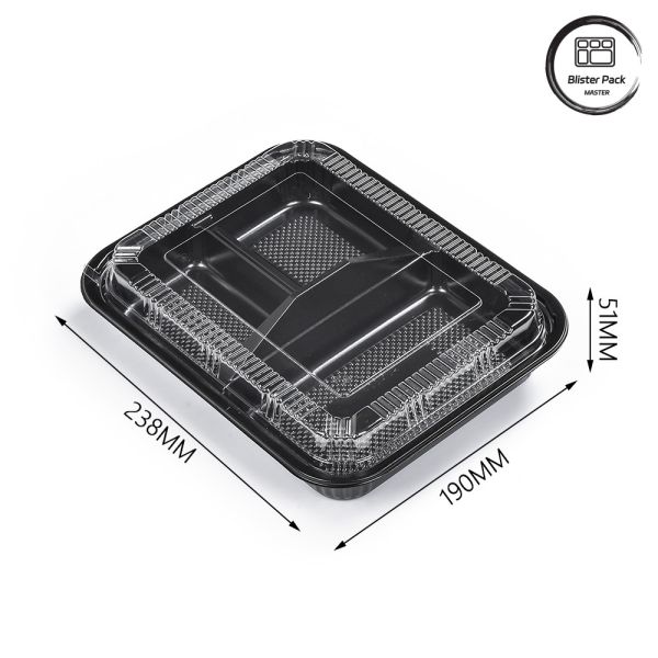 Quality Microwave Safe Disposable Plastic Food Containers 3 Compartment Clear Takeaway Packaging for sale