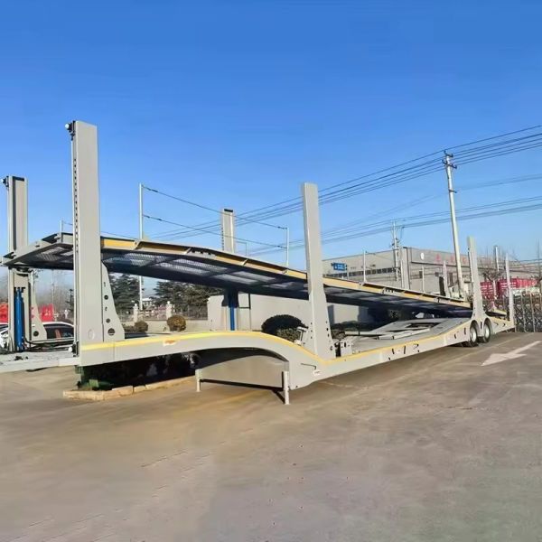 Quality 2 Inches Kindpin Size Double Deck Flatbed Car Carrier Semi Trailer with High Capacity for sale