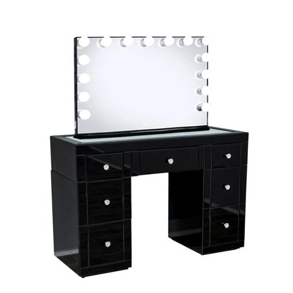 Quality Bedroom Wood Hollywood Mirror And Vanity Dressing Table With Lights for sale