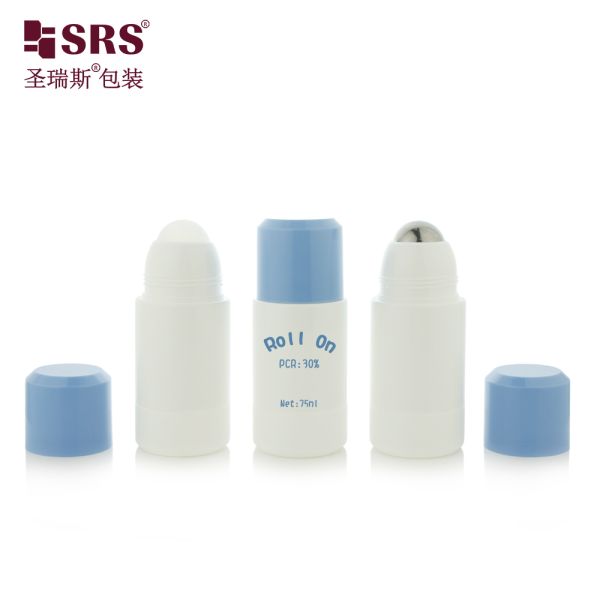Quality RPPE 50ml 75ml Lightweight Plastic Roller Bottles Refillable Style for Deodorant Gel and Travel Body Essence for sale