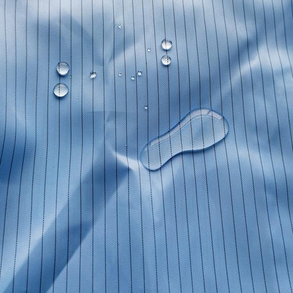 Quality Fluid Repellent Static Control Clean Room ESD Polyester Fabric With 5mm Carbon for sale