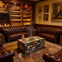 Quality Nidea #863 American Industrial Style Art Hotel Cafe Genuine Leather Chesterfield for sale