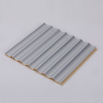 Quality Damask Pattern WPC Laminated Fluted Flat Wall Solid Panel for Interior for sale