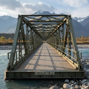 Quality Modular Steel Bailey Bridge with 305m Deck Width and Military Grade Steel for for sale