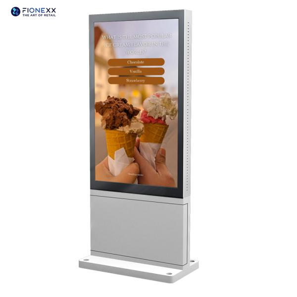 Quality Durable 75 Inch Outdoor Digital Totem Silver Shell Smooth Appearance for sale