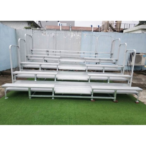 Quality Outdoor Aluminum Permanent Grandstands 203mm Riser Height With Double Decks for sale