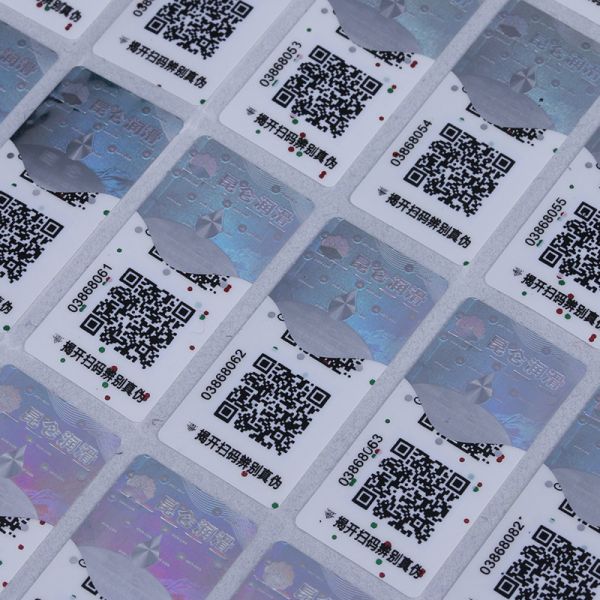 Quality Unique Custom Logo Holographic Security Stickers Permanent Adhesive Custom Shape and Color for sale