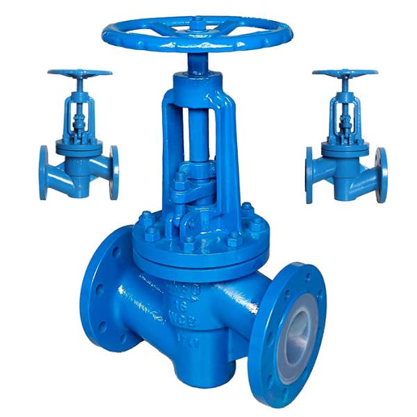 Quality Corrosion-Resistant PTFE-Lined Cast Steel Flanged Globe Valve J41F46-16C DN15-DN300 for sale