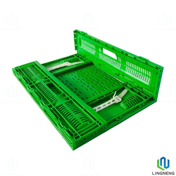Quality Fruit / Vegetable 36L Folding Crate Box Plastic Collapsible Storage Crate With for sale