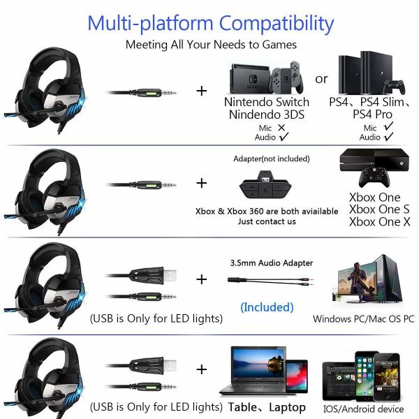 Quality PS4 PC 20000Hz Onikuma K5 Pro Wired Gaming Headset for sale