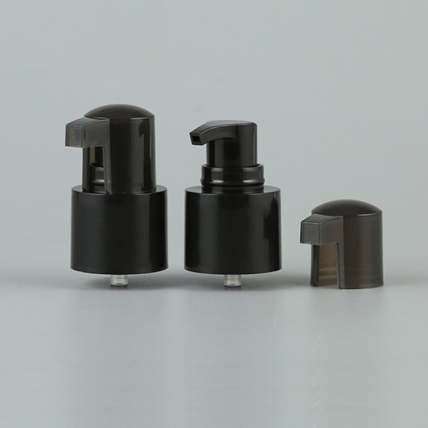 Quality 20/410 24-410 Fine Mist Sprayer Black Ribbed Cosmetic Treatment Pumps PP Cover for sale