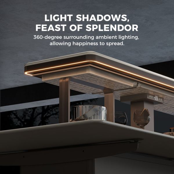 Quality Chinese Style Kung Fu Smart Tea Table Tea Bar with Lift Up Refrigerator Volume for sale