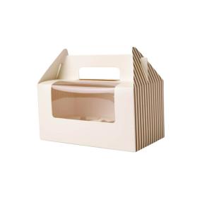 Quality Recycled 400gsm FBB Mini Cake Box With Handle Custom Color for sale