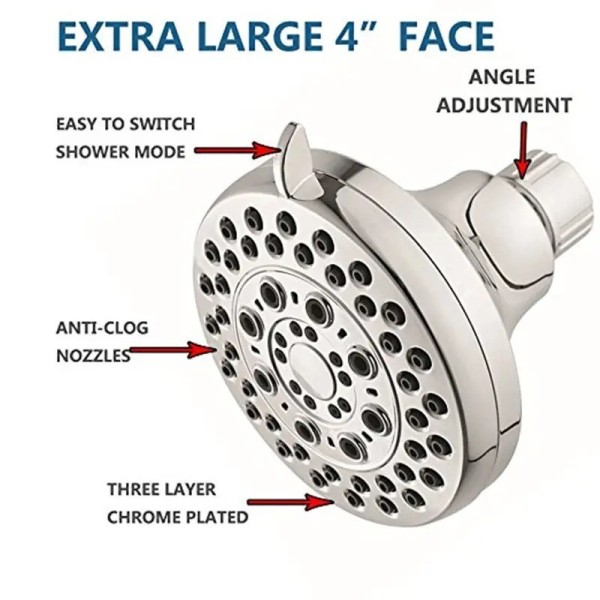 Quality Chrome Finished Multi-Function Shower Head For High Pressure Water Saving In for sale