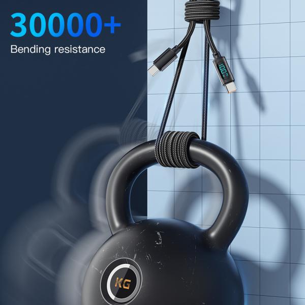 Quality Essager LED Digital Display 1M 2M 100W Fast Charging USB Cable For Mobile Phone for sale