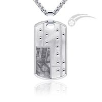 Quality Meteorite Stainless Steel Jewelry Mens Dog Tag Pendant Fine Workmanship for sale