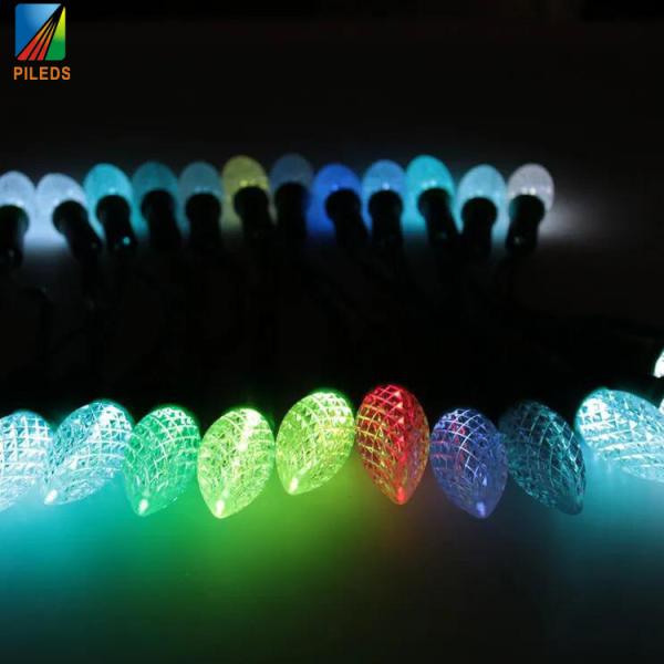 Quality Christmas LED Pixel String Lights 50 Nodes Addressable RGB C9 DC12V WS2811 for sale