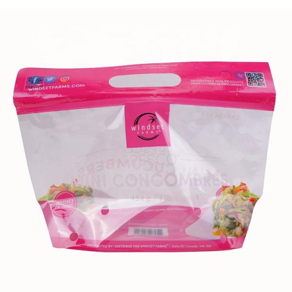 Quality 50 Microns Biodegradable Vegetable Packaging Bag With Air Vents for sale