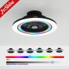 china Bedroom Bladeless Fan With RGB Light Smart APP Black Modern Small Size