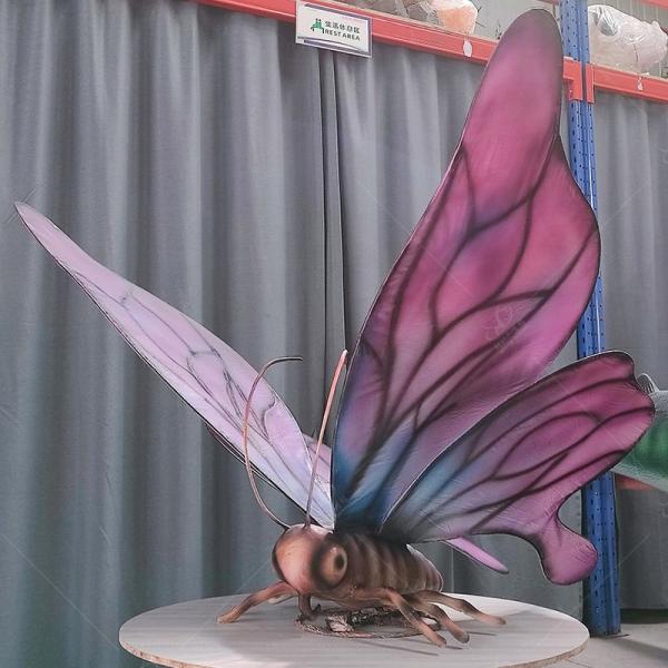 Quality Simulation Animated Butterfly Animatronic Insect Red Color for sale