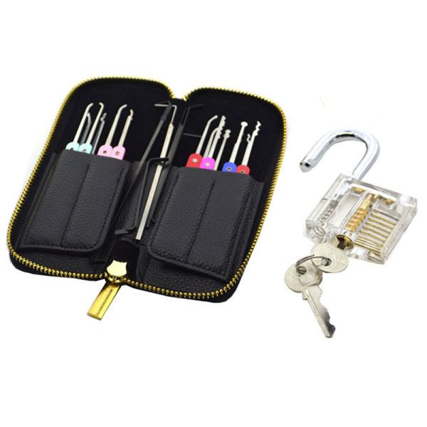 Quality Combination Practice Padlock Set Stainless Steel 22pcs Auto Lock Pick Kit Set for sale