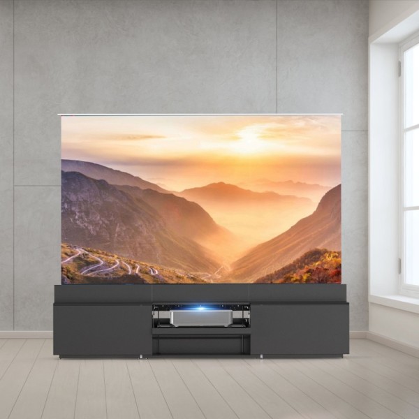 Quality Flip Motorised Laser TV Cabinet Black UST Projector Cabinet 100 Inch - 150 Inch for sale