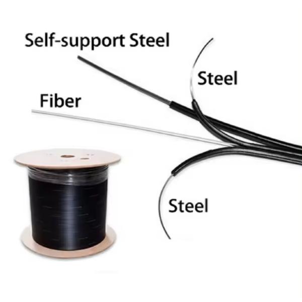 Quality Indoor FTTH Drop Cable , Fiber Optic Drop Wire Self Supporting Bow Type for sale