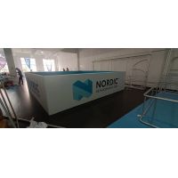 Quality 5ft 60in Round Fabric Hanging Banners From Ceiling Tension Fabric Displays for sale