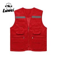 Quality High Quality Utility Mesh Vest Outerwear Men's Work-wear Sleeveless Multi Pocket Work Vest Men's Vest for sale