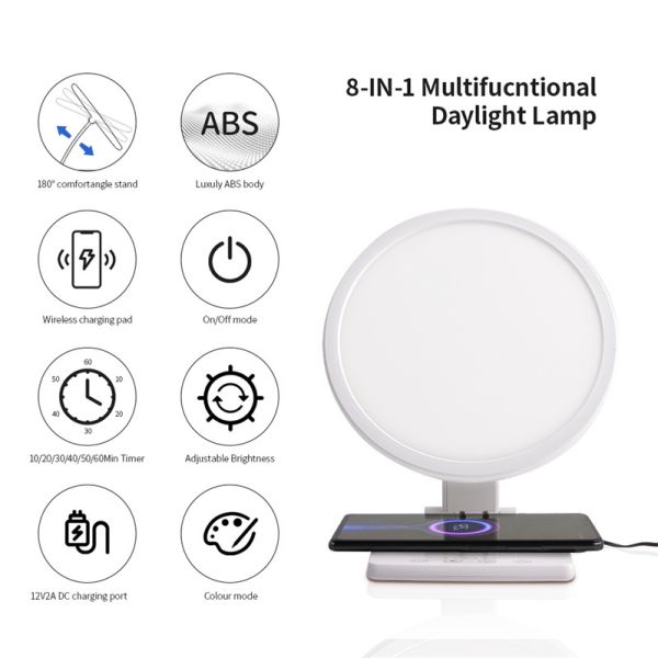 Quality 049 Kilogram Customizable Logo Wireless Charging Function Lamp 10000 Lux Led for sale