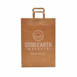 Quality 10" X 6 3/4" X 12" Kraft Paper Bags With Flat Handles for sale