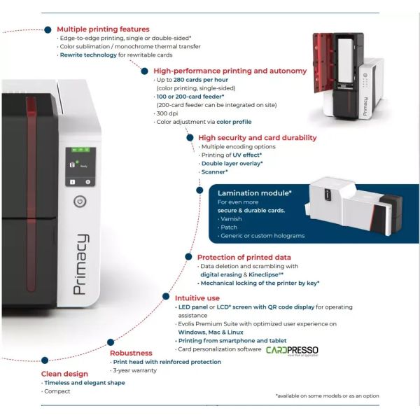 Quality Evolis Primacy2 With LED Screen Double Side PVC ID Card Printer for sale