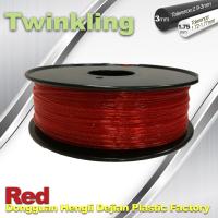 Quality Flexible 3D Printer Filament Twinkling 3mm 1.75mm Red Filament 1.3Kg / Roll for sale