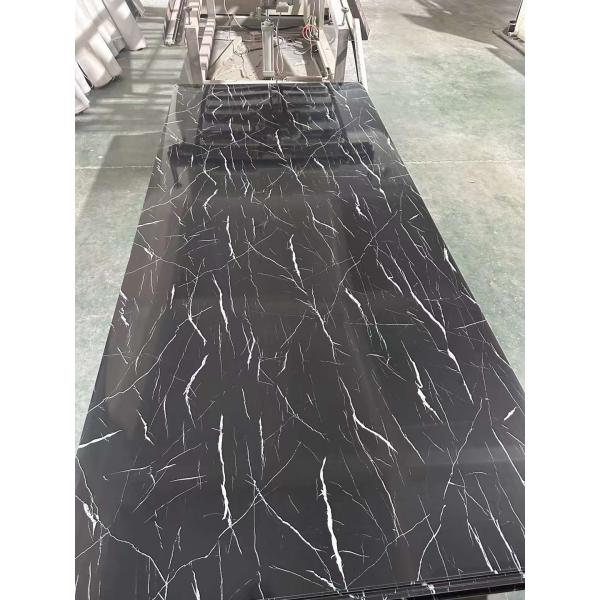 Quality 3MM Black Uv Pvc Marble Sheets Interior Wall Covering OEM for sale