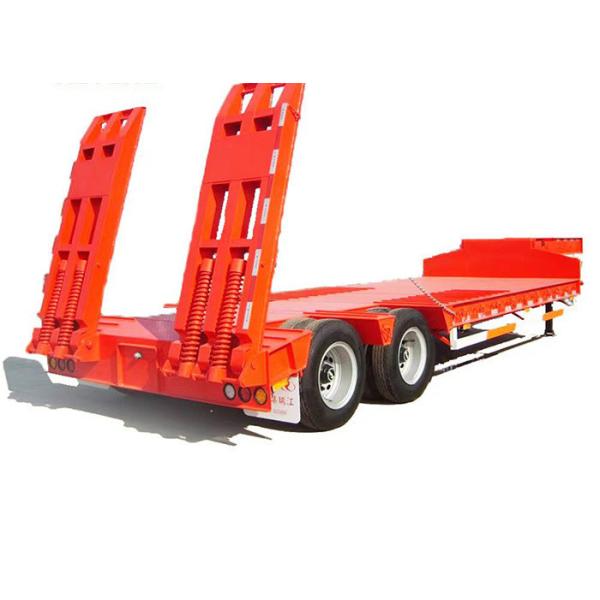 Quality 2 Axle Low Bed Trailer Semi Lowbed Trailer 40-50 Tons High Maneuverability for sale