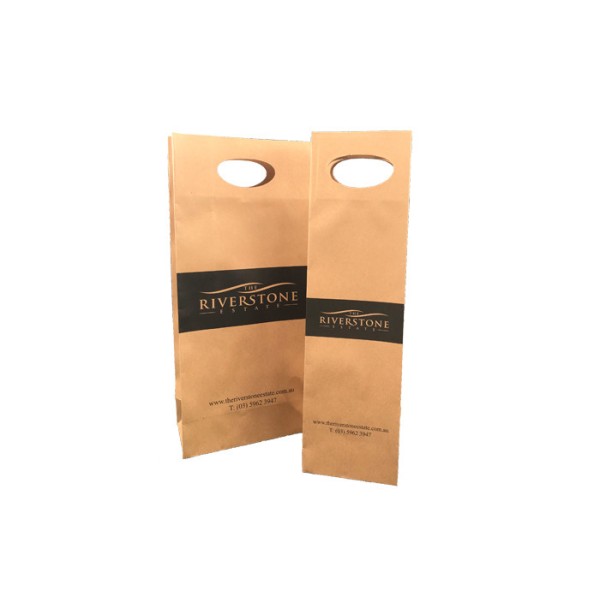 Quality Sustainable Natural Custom Printed Wine Boxes With Window Die Cut Handle for sale