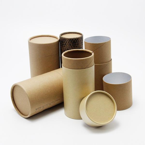 Quality Custom Printed Cylinder Kraft Paper Tube Recyclable Tea Packaging Containers for sale
