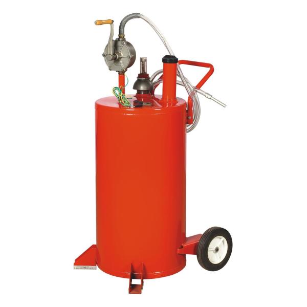 Quality Fuel Transfer Pump 8 Ft 20 Gallon Rolling Waste Oil Drainer for sale