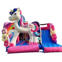 Quality 3D Design Kids Bounce House Jumping Castle with Slide and Unicorn Customizable for sale