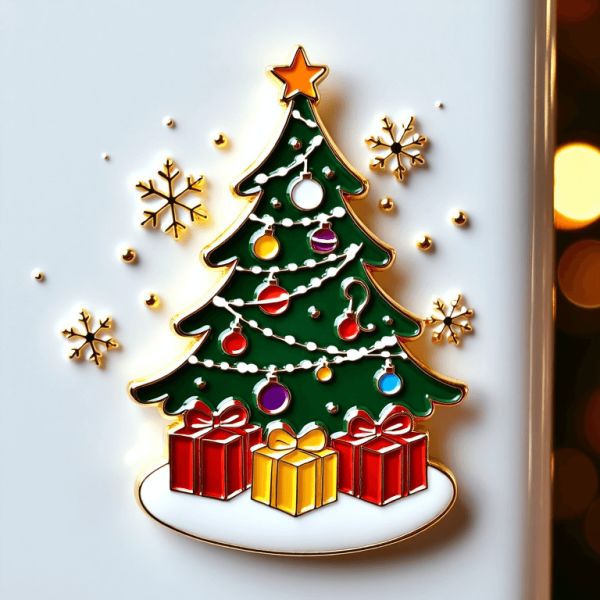 Quality Festive Christmas Tree Fridge Magnet With Snowflakes And Gifts for sale